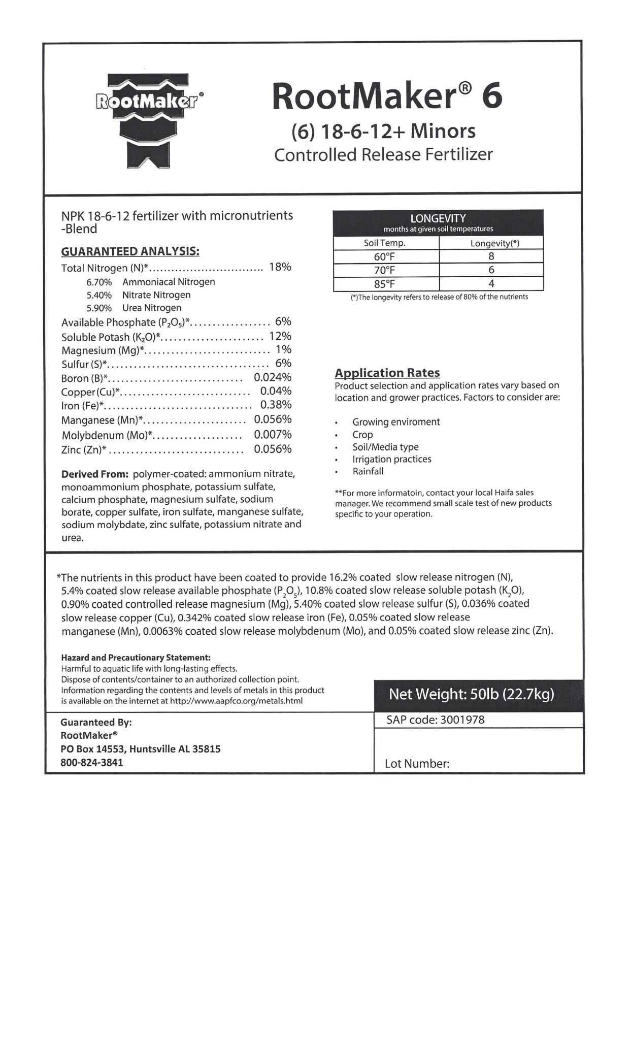 RootMaker® 6M Propagation Fertilizer - Rootmaker