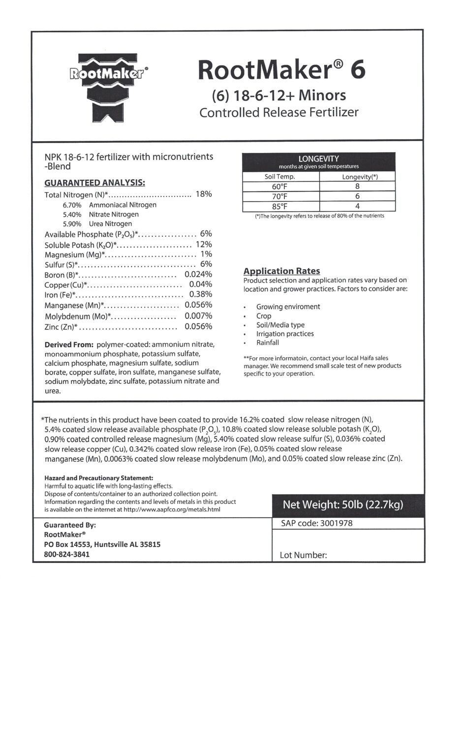 RootMaker® 6M Propagation Fertilizer - Rootmaker